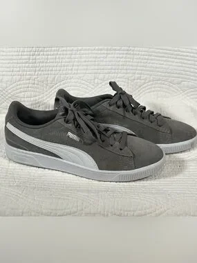 Puma | Shoes | Puma Mens Charcoal Suede Sneakers With White Formstrip ...
